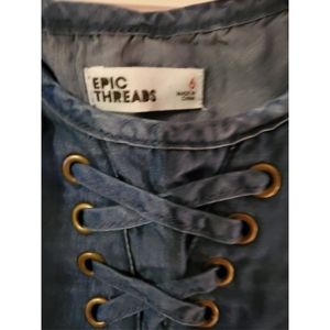 Epic Threads | Dresses | Epic Threads Lace Up Denim Dress | Poshmark